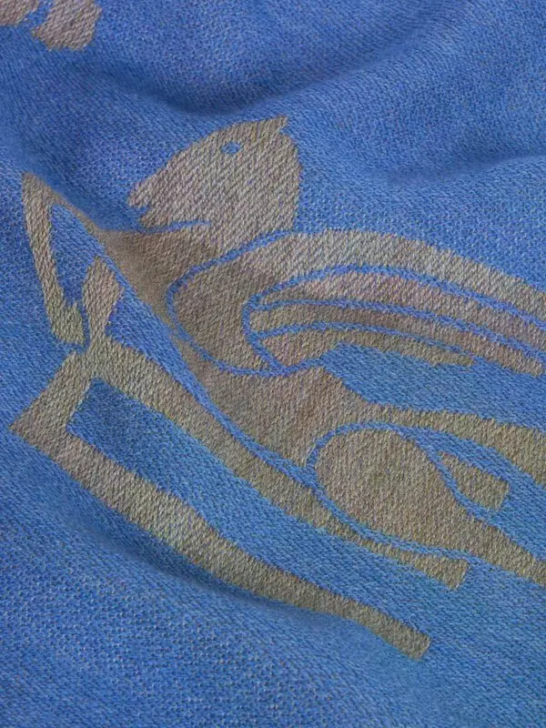 Etro Wool Throw Blanket With Jacquard Logo And Paisley