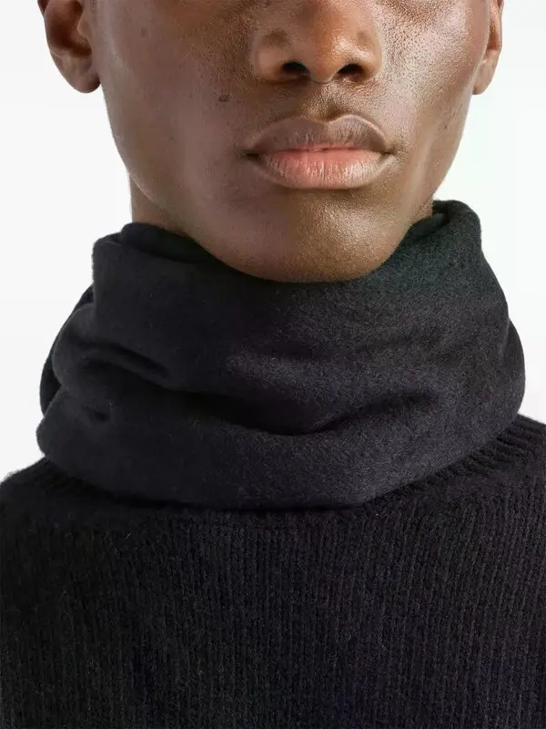 Prada Logo-plaque Silk-cashmere Scarf - Black