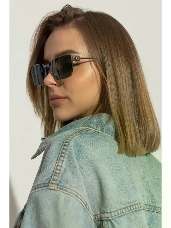 Balenciaga Bb-plaque Rectangle-frame Sunglasses