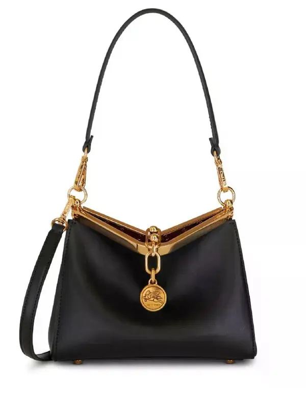 Etro Vela Leather Shoulder Bag - Black