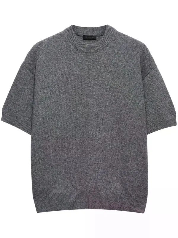 Prada Regenerated Cashmere Short-sleeve Sweater - Grey