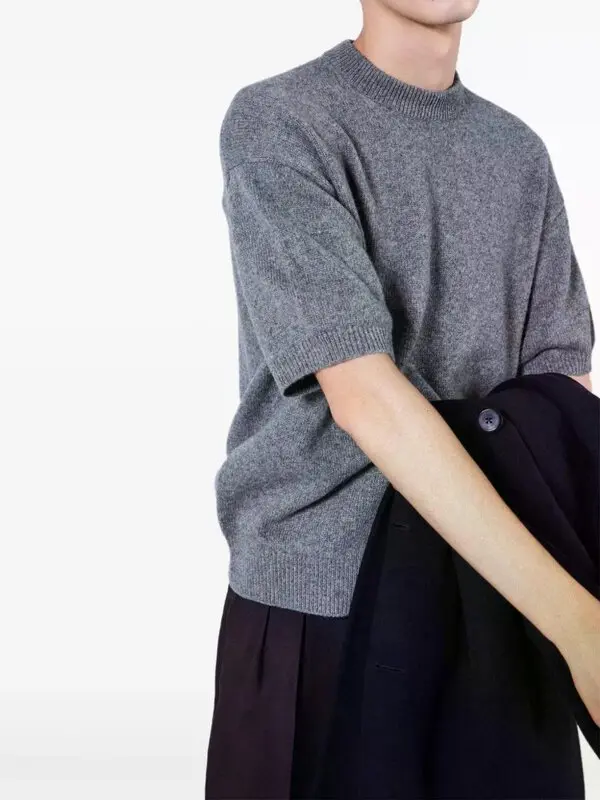 Prada Regenerated Cashmere Short-sleeve Sweater - Grey