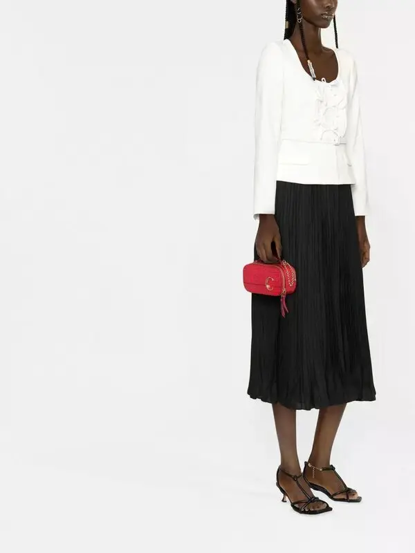 SELF-PORTRAIT Pleated-skirt Midi Dress