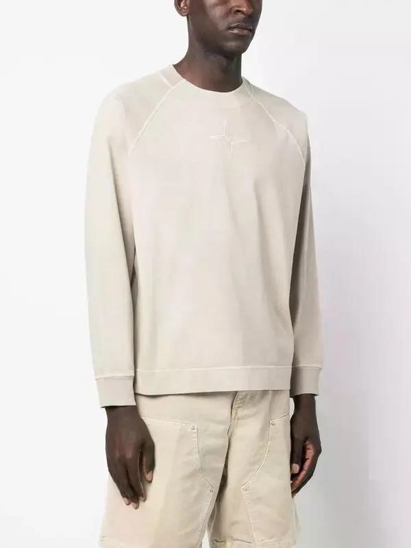 Stone Island Logo-embroidered Cotton Sweatshirt