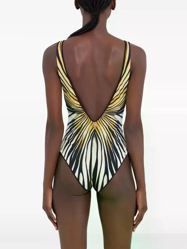Roberto Cavalli Ray Of -print Swimsuit - Gold