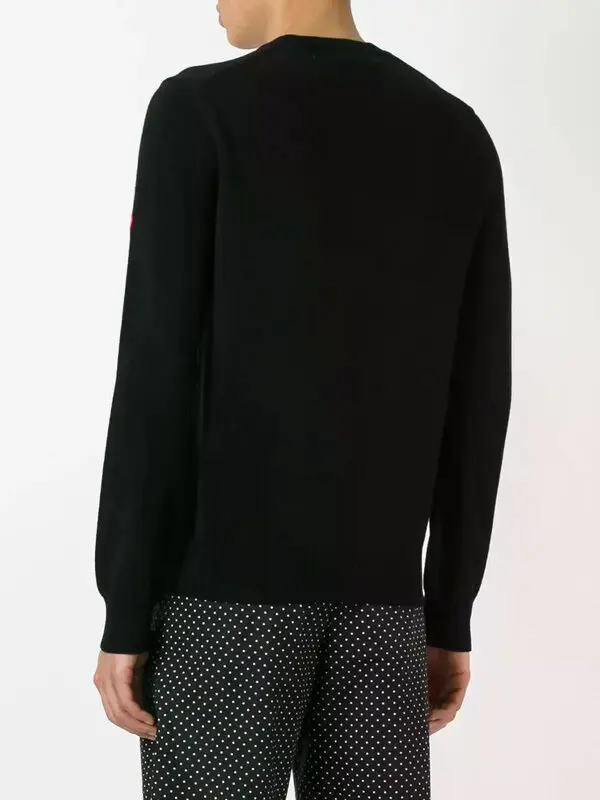 Play Comme Des Garcon Heart-patch V-neck Jumper