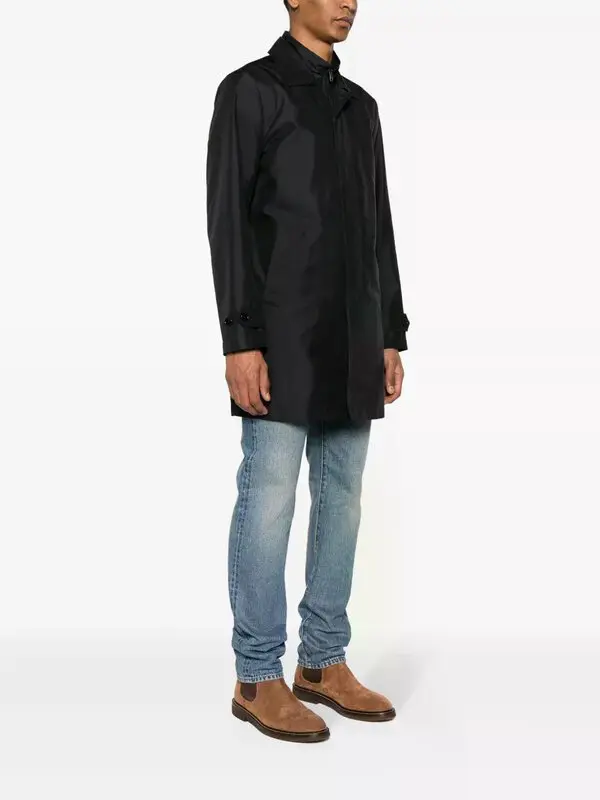 FAY Navy Shell Layered Morning Raincoat