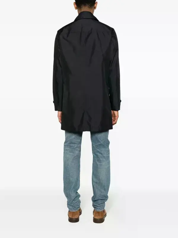 FAY Navy Shell Layered Morning Raincoat