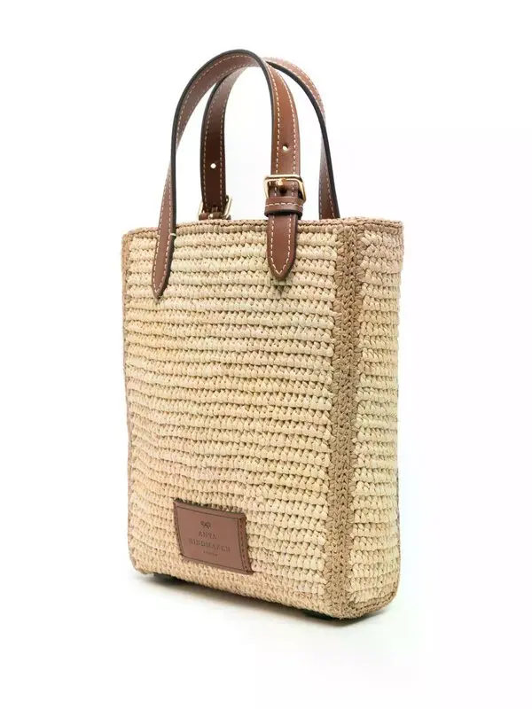 ANYA HINDMARCH Eyes-embroidered Raffia Tote Bag