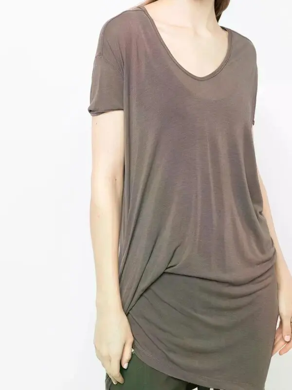 Rick Owens Draped Short-sleeved T-shirt - Brown