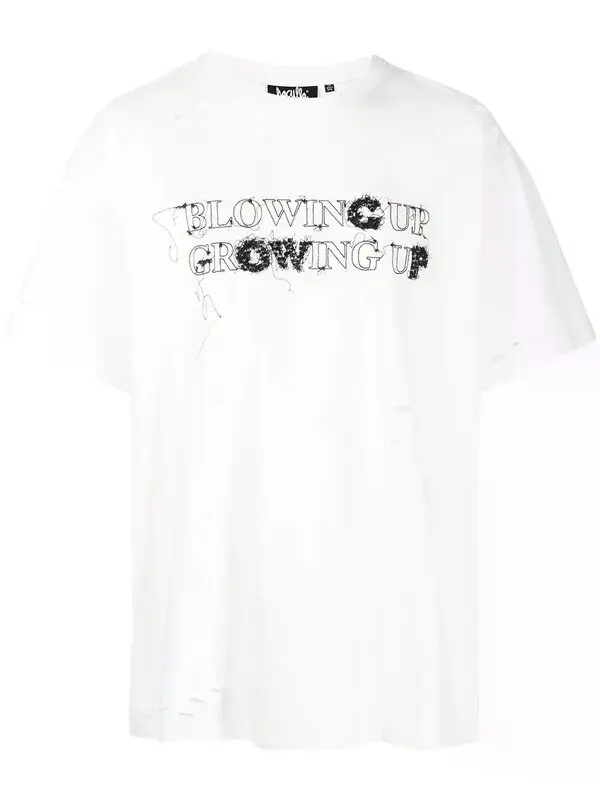 HACULLA. Blowing Up Growing Up Stretch-cotton T-shirt - White