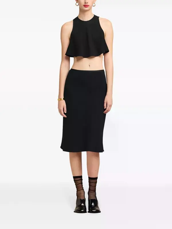 AMI Paris Flared Cropped Blouse