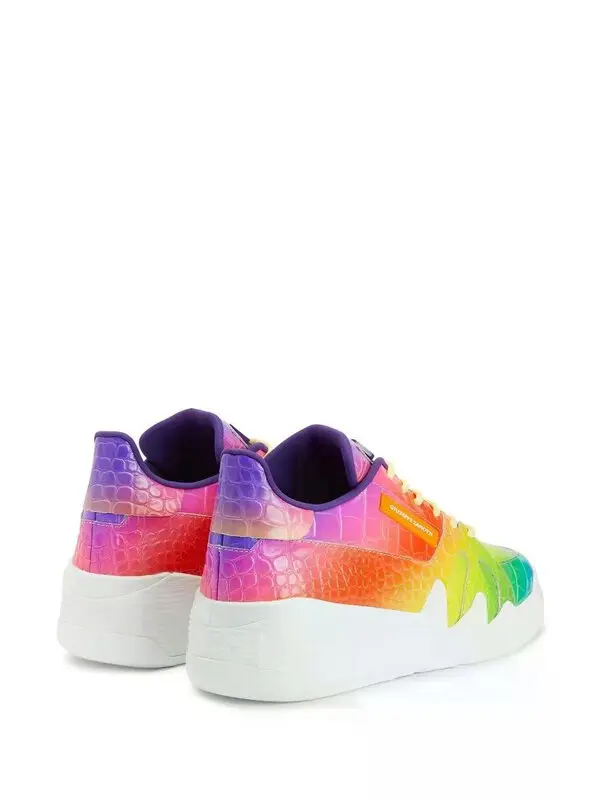 GIUSEPPE ZANOTTI Rainbow Crocodile-effect Sneakers - Yellow