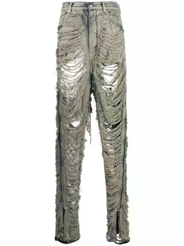 Rick Owens Distressed Slim-cut Jeans