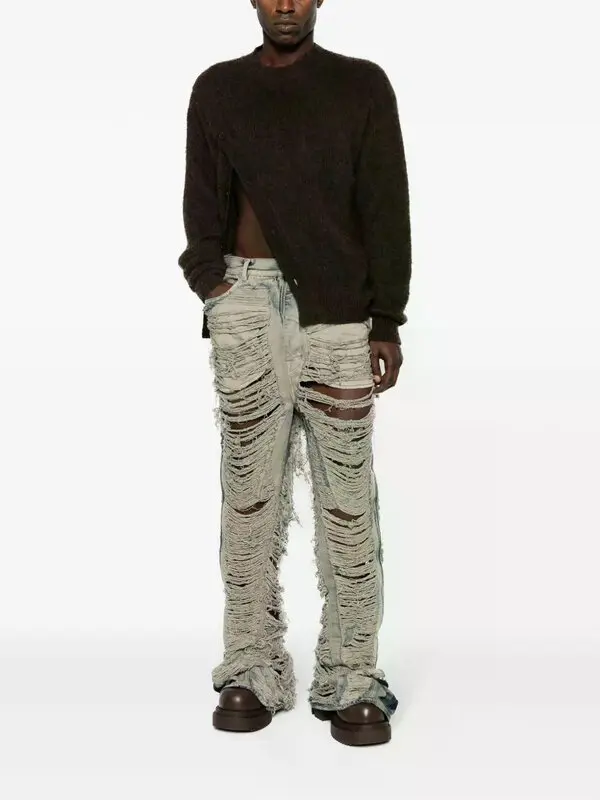 Rick Owens Distressed Slim-cut Jeans