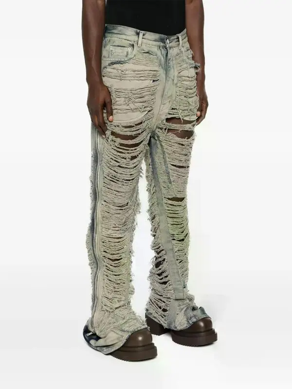 Rick Owens Distressed Slim-cut Jeans