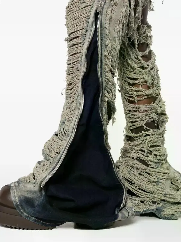 Rick Owens Distressed Slim-cut Jeans