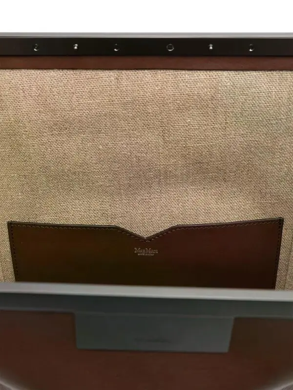 Max Mara Clasp Leather Clutch - Brown