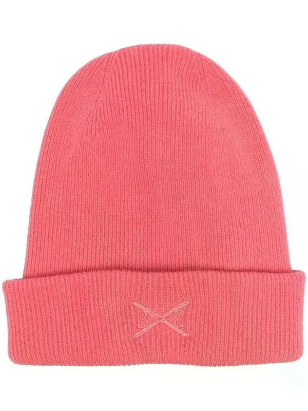 BARRIE Embroidered-logo Knit Beanie - Pink
