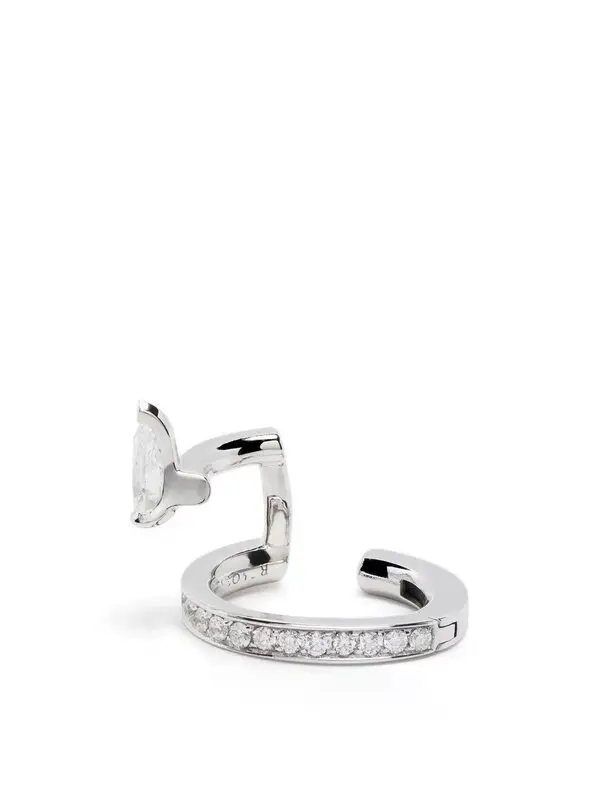 REPOSSI 18kt White Gold Serti Sur Vide Earcuff - Silver