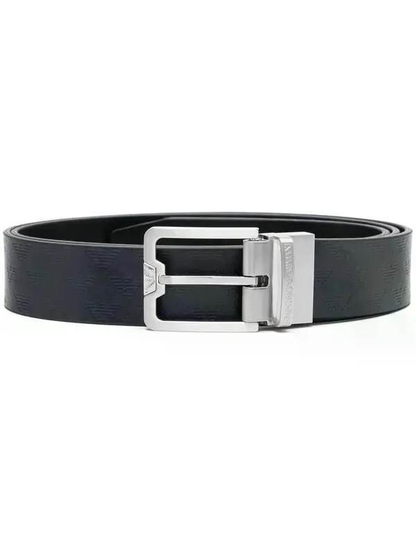 Emporio Armani Calf-leather Buckled Belt - Black