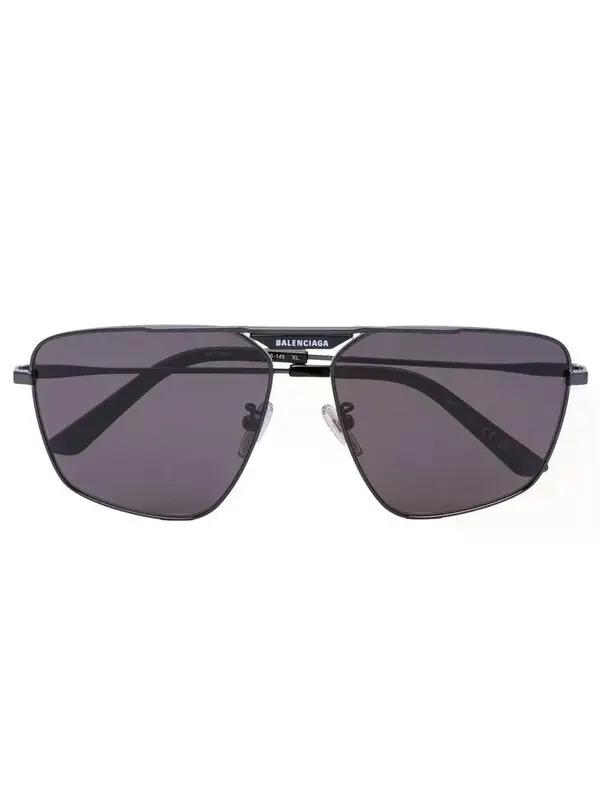 Balenciaga Geometric Pilot-frame Sunglasses - Black
