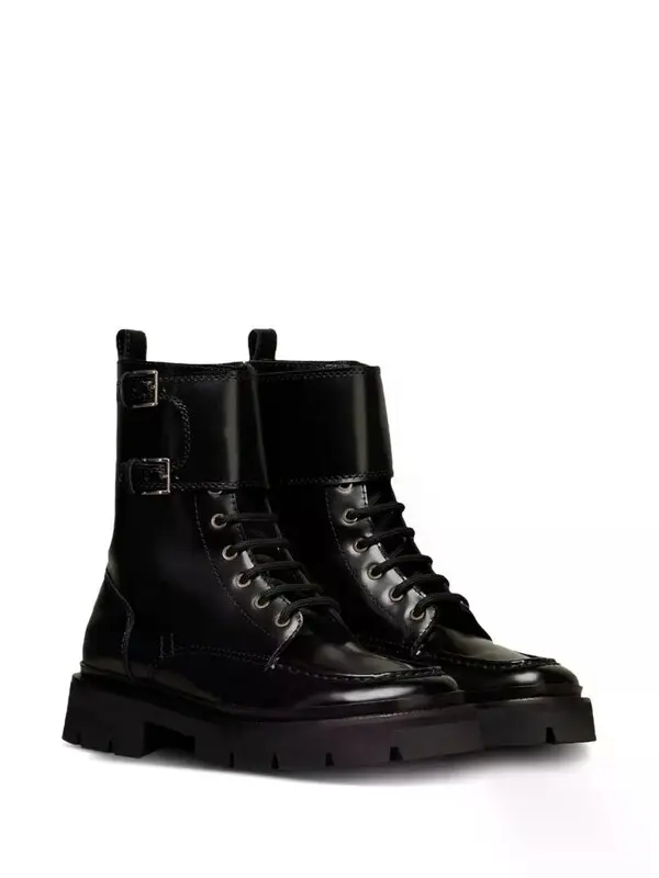 AMI Paris Double-buckle Leather Boots
