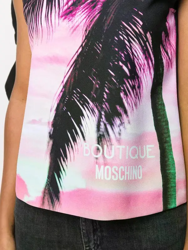 Moschino Palm Tree Print Sleeveless Top