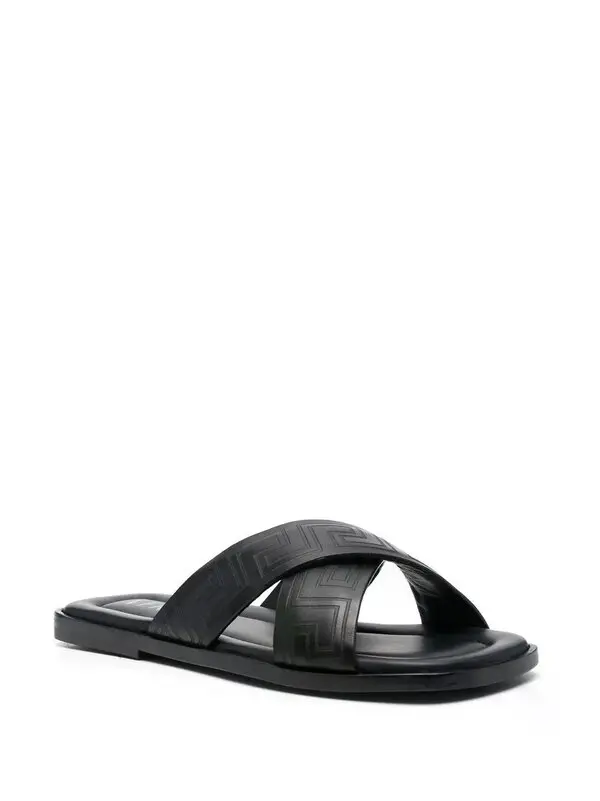 Versace Greca-pattern Open-toe Slides