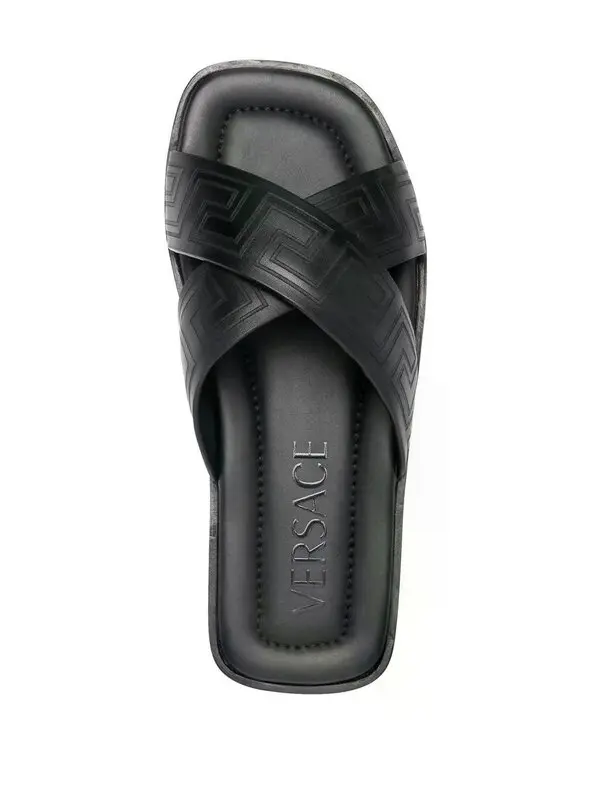 Versace Greca-pattern Open-toe Slides