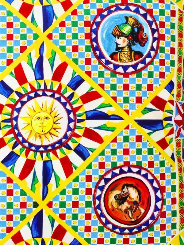 Dolce & Gabbana Large Carretto-print Velvet Cushion