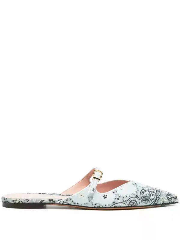 Zimmermann Aura Paisley-print Mules - Blue
