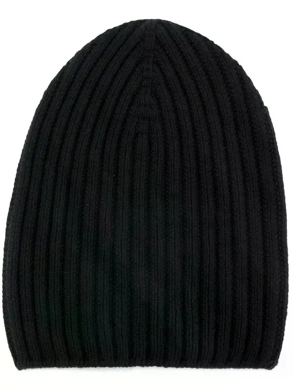 BARRIE Ribbed-knit Cashmere Beanie - Black