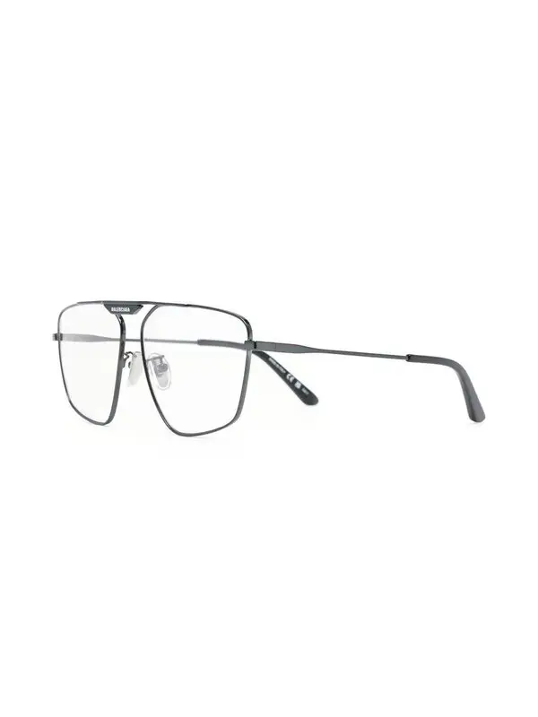 Balenciaga Polished-effect Pilot-frame Glasses