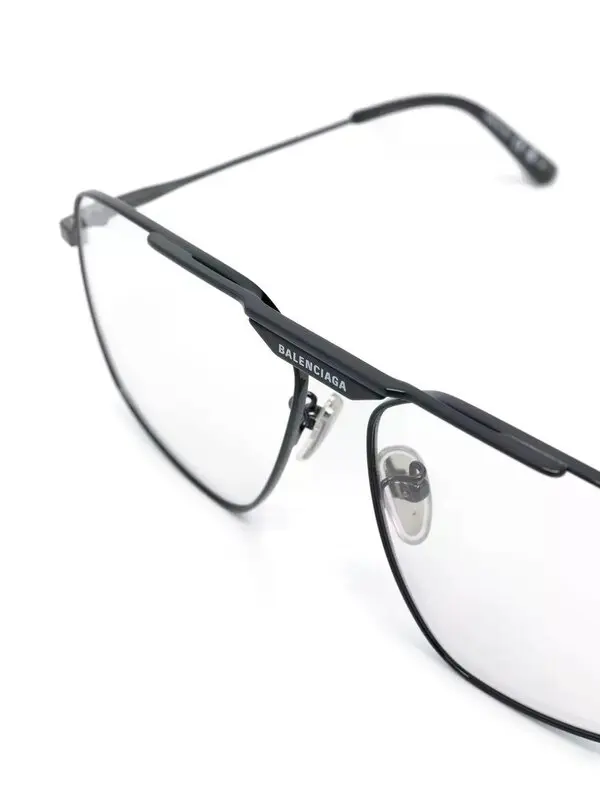 Balenciaga Polished-effect Pilot-frame Glasses