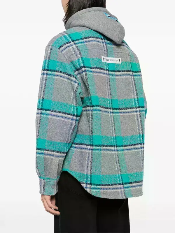 AAPE BY *A BATHING APE Check-pattern Hooded Jacket - Grey