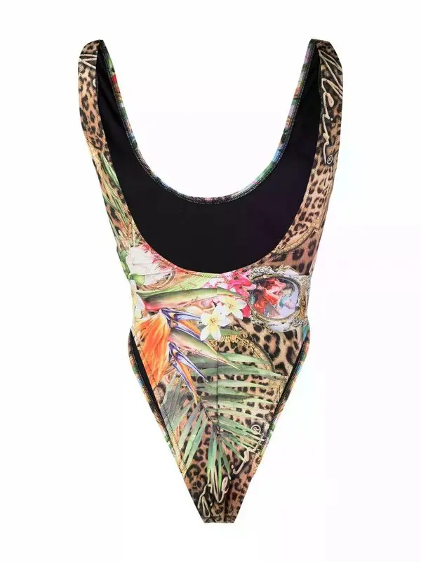 Philipp Plein Graphic-print Belted Swimsuit