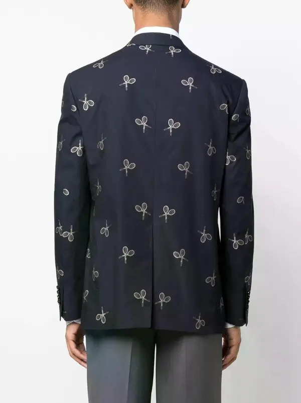 LARDINI Graphic-print Single-breasted Blazer