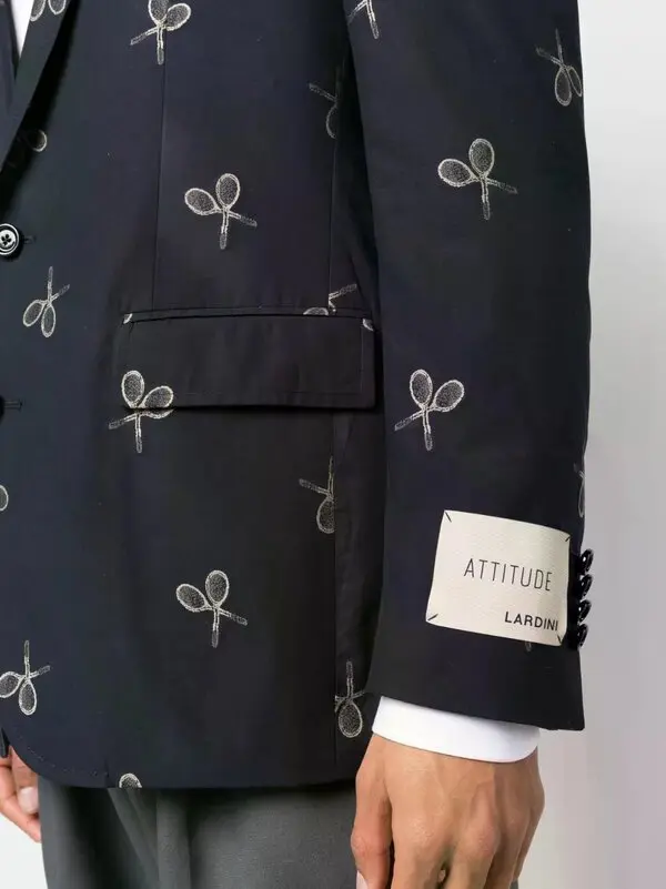 LARDINI Graphic-print Single-breasted Blazer