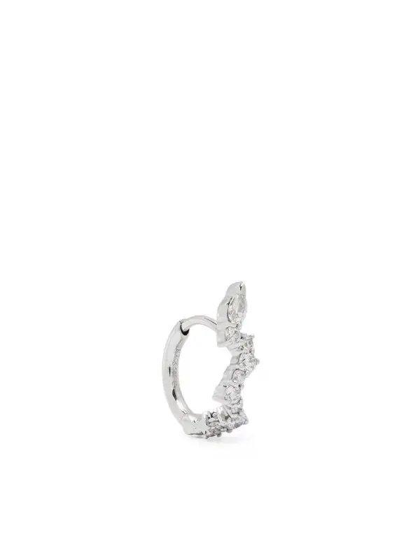 MARIA BLACK 14kt White Gold Concrete Sky Diamond Huggie Earring - Silver