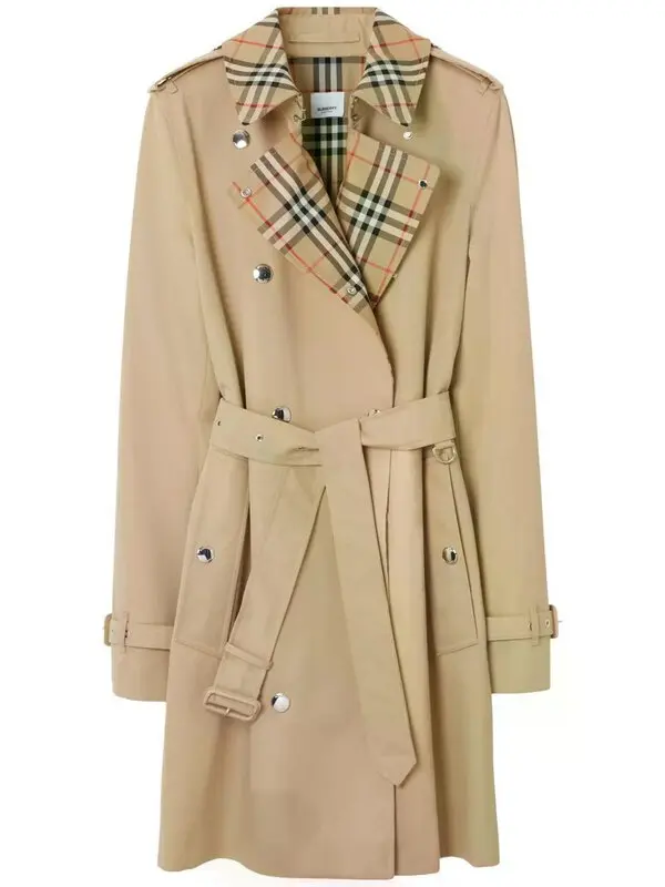 Burberry Vintage Check-trim Short Trench Coat
