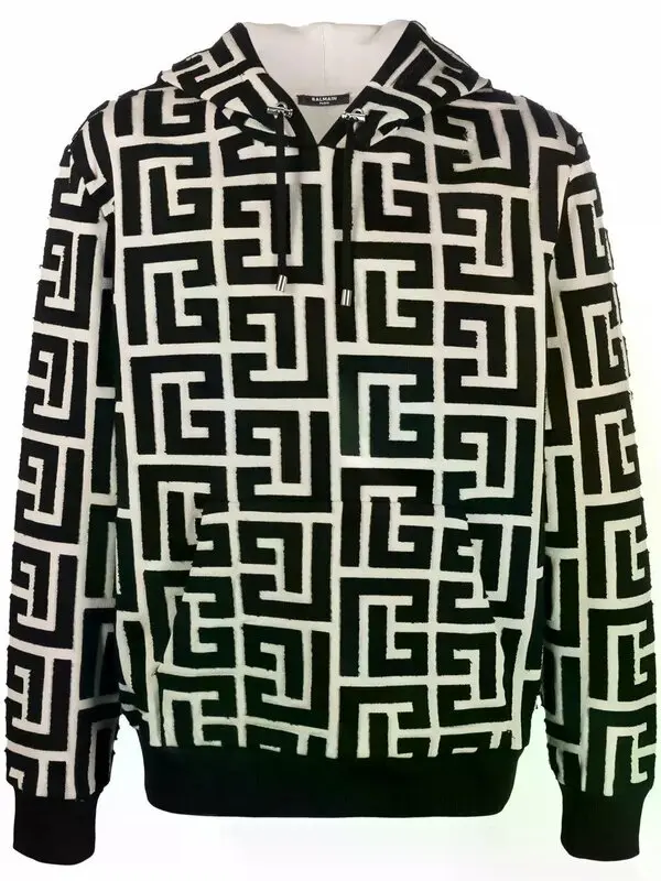 Balmain Monogram-print Hoodie