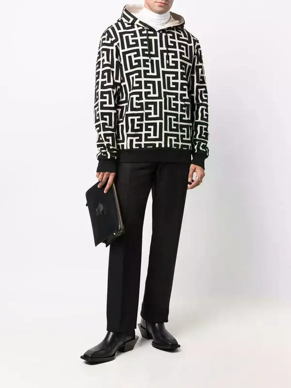 Balmain Monogram-print Hoodie