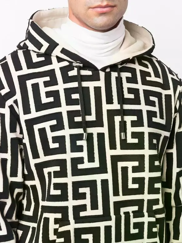 Balmain Monogram-print Hoodie