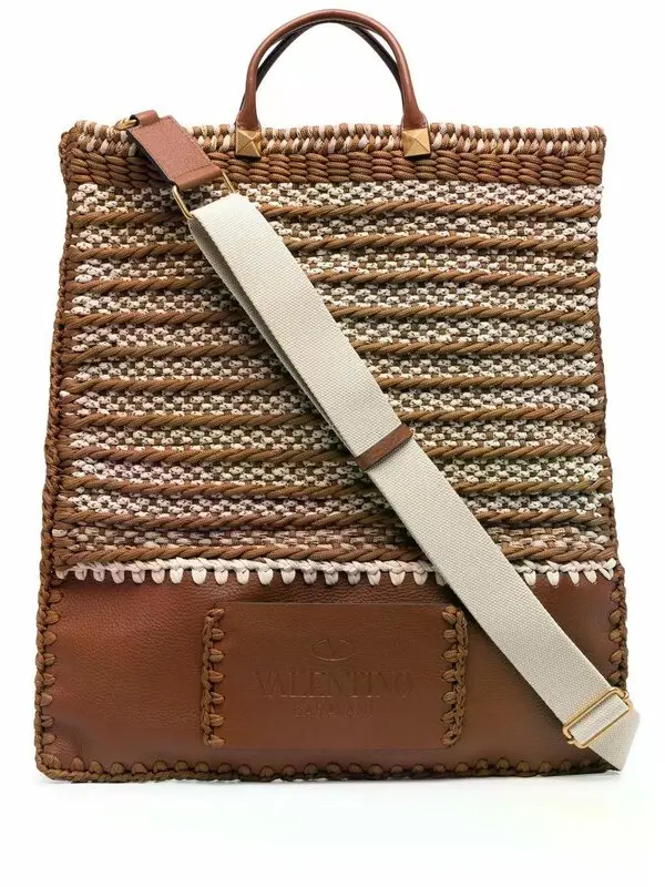 Valentino Garavani Identity Woven Tote Bag - Brown