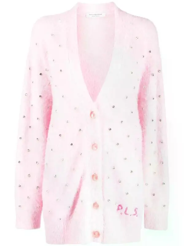 Philosophy Di Lorenzo Serafini Embellished Knitted Cardigan - Pink