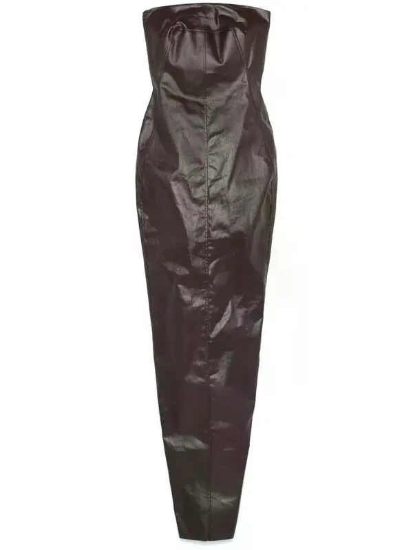 Rick Owens Bustier Gown Maxi Dress - Brown