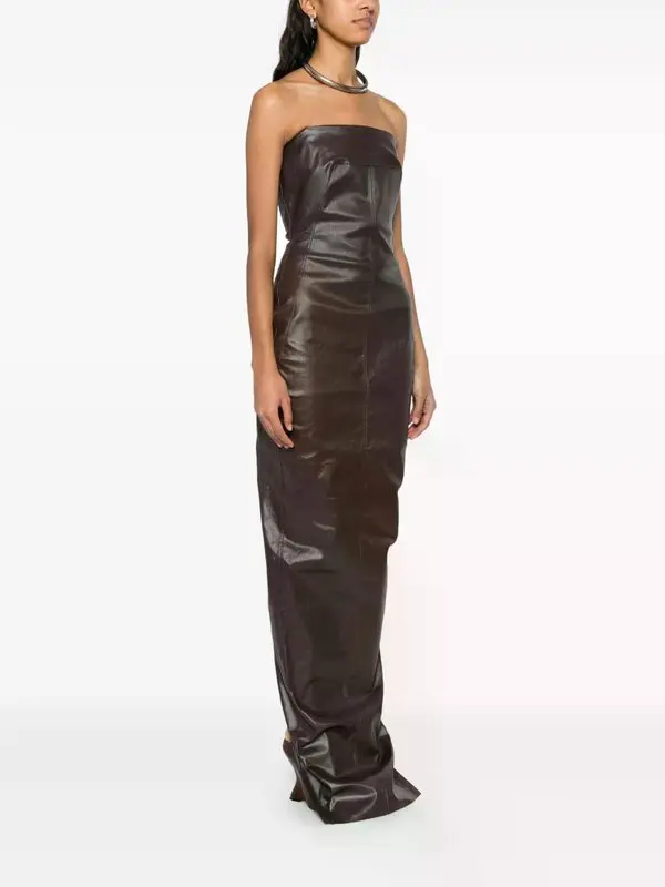 Rick Owens Bustier Gown Maxi Dress - Brown