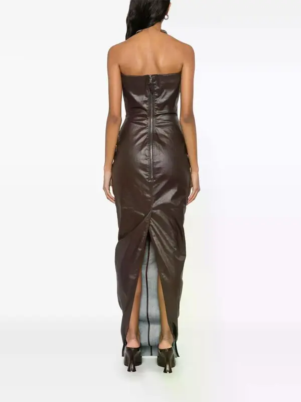 Rick Owens Bustier Gown Maxi Dress - Brown