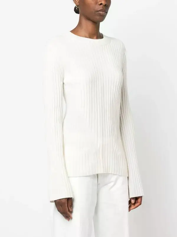 Closed Rib-knit Long-sleeve Top